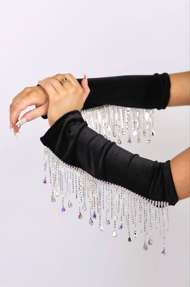 Black Rhinestone Arm Sleeves – THE LUMI SHOP