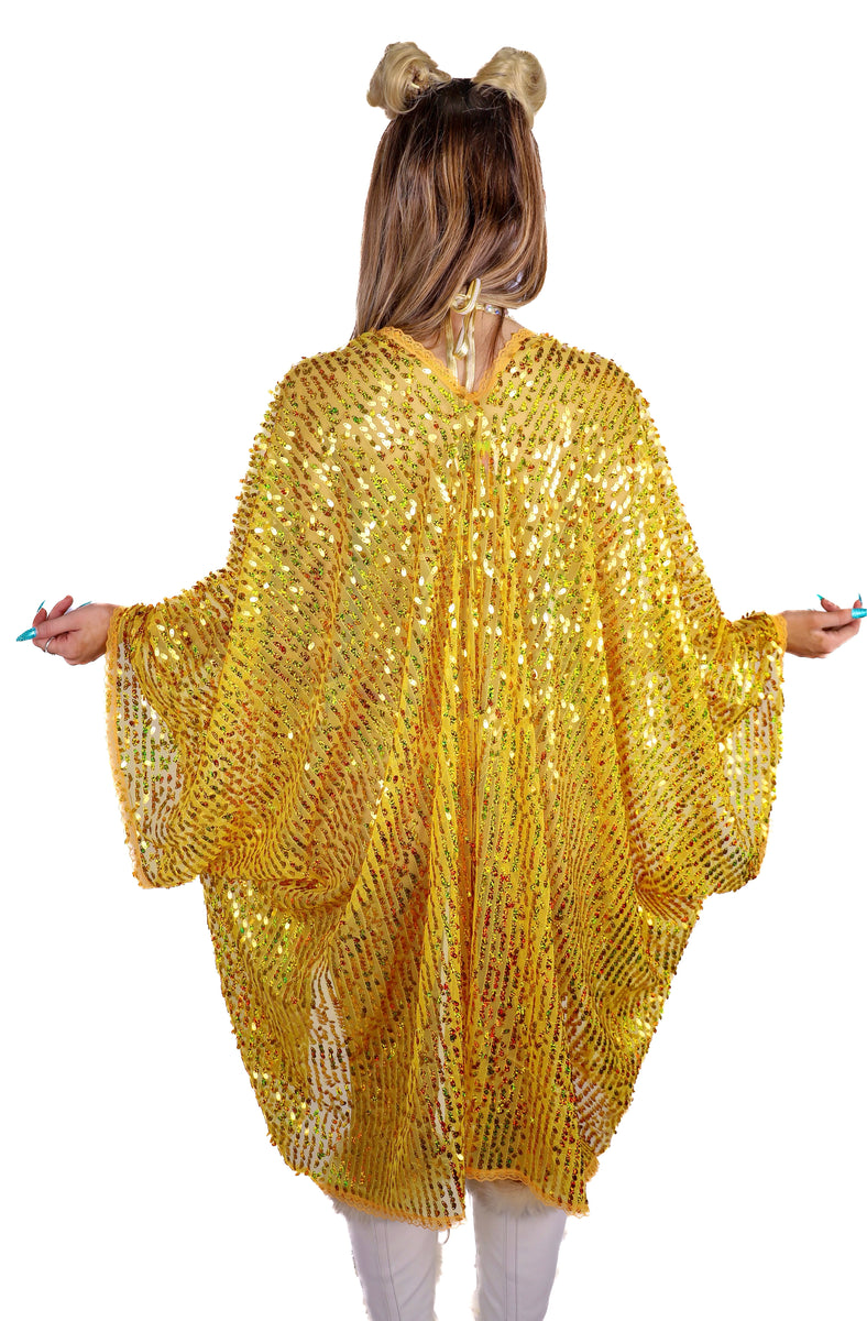 Disco Sequin Kimono - Yellow lily Rave clothes,rave outfits,edc – THE ...