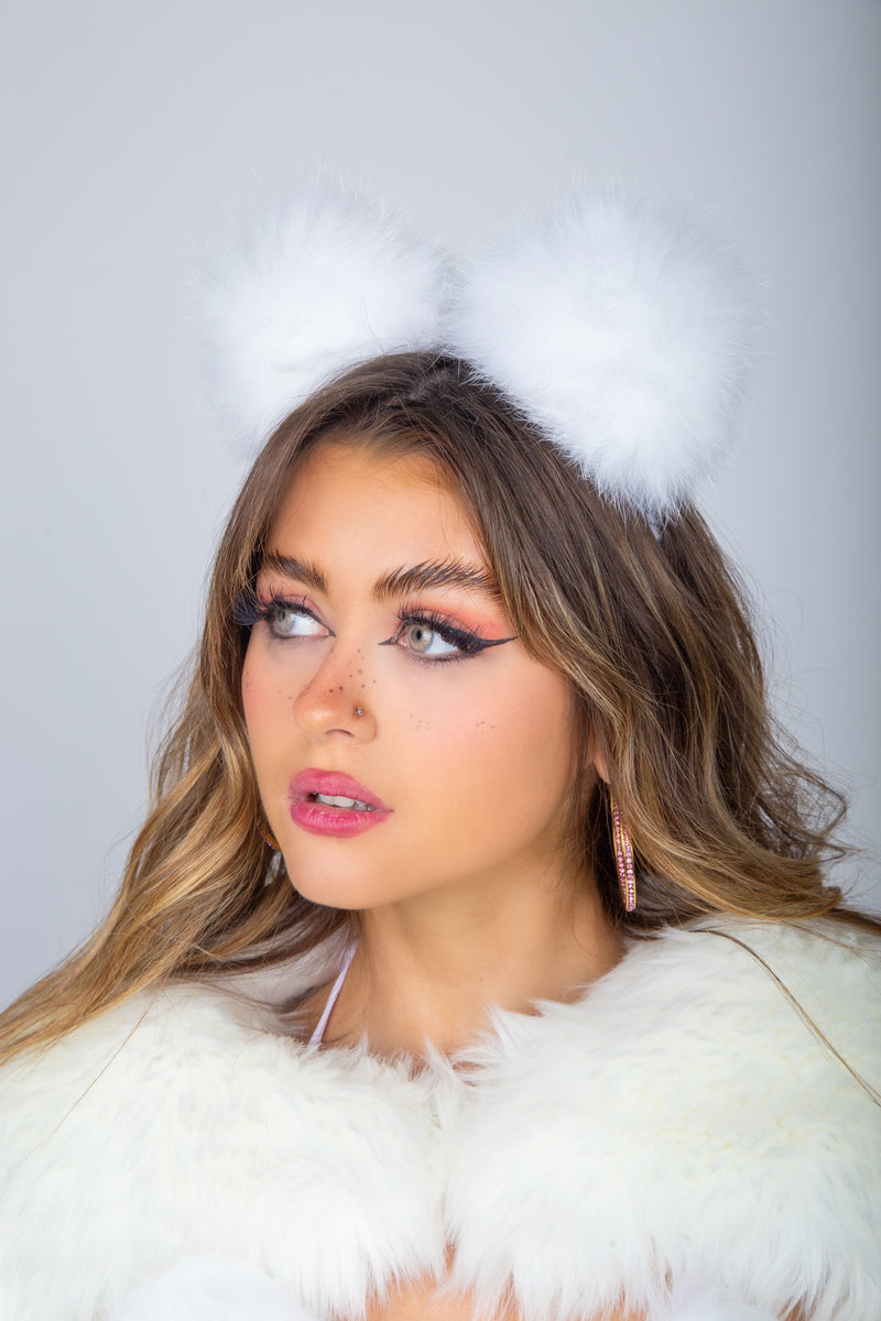 Premium Quality White Fox Headband – THE LUMI SHOP