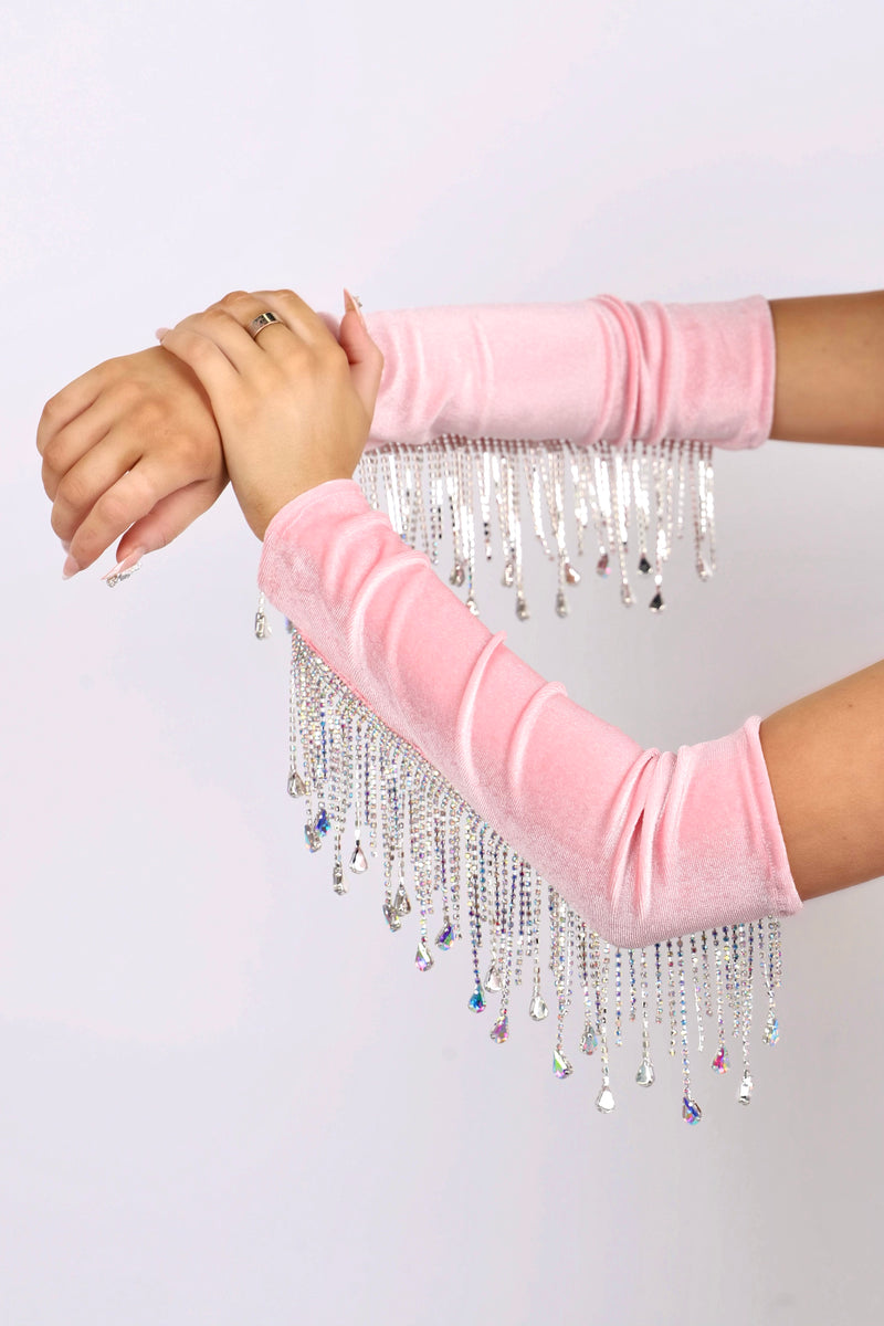 Pink Rhinestone Arm Sleeves – THE LUMI SHOP