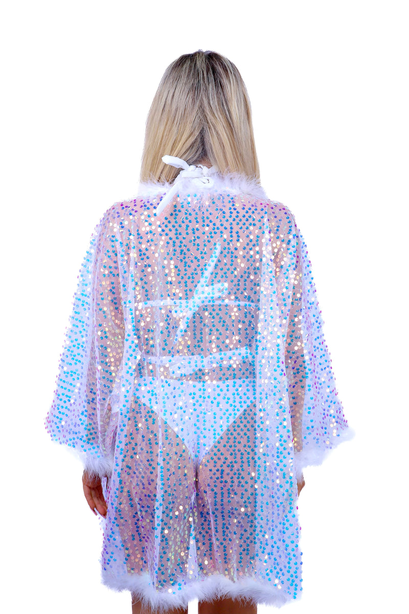 FULL OUTFIT- Iridescent White Sparkle Diva (4 pcs) – THE LUMI SHOP