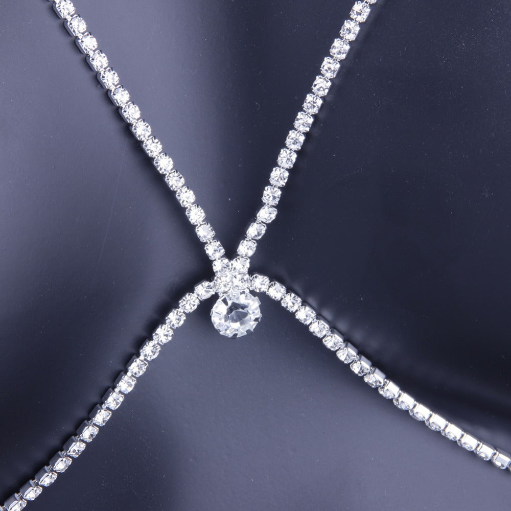 Sexy Rhinestone Chest Chains Rave clothes,rave outfits,edc – THE LUMI SHOP