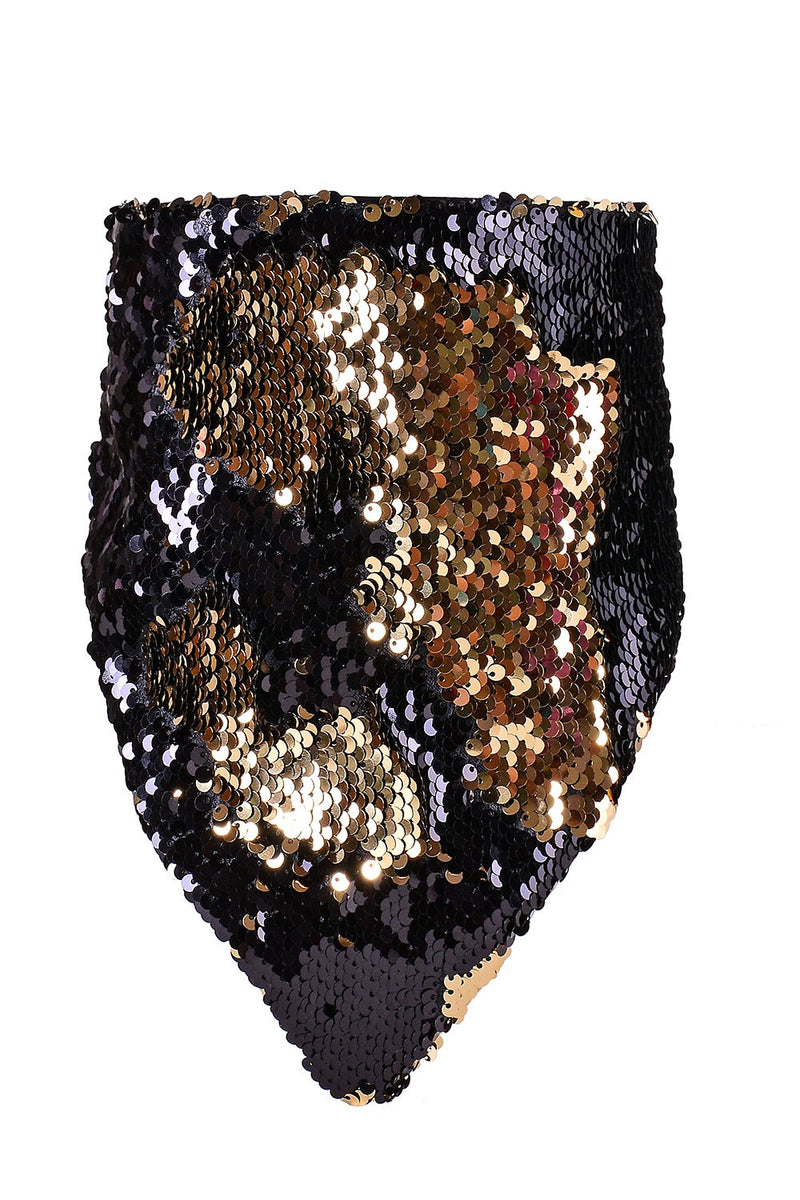 Reversible Sequin Bandana & Face Mask - Black & Gold Rave clothes,rave ...