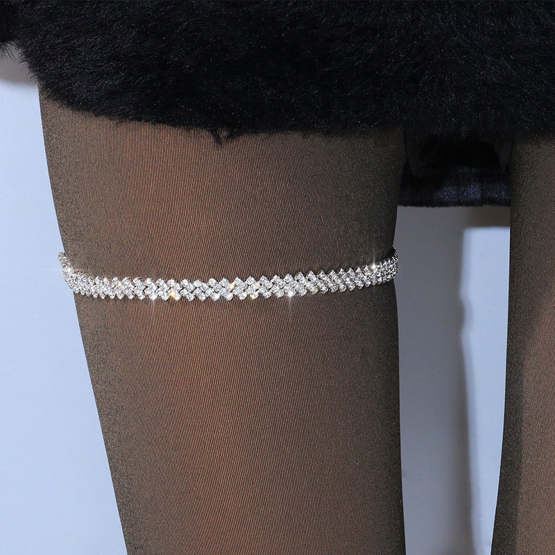 Sparkle Rhinestone Leg Wrap, Leg Chains Rave clothes,rave outfits,edc ...