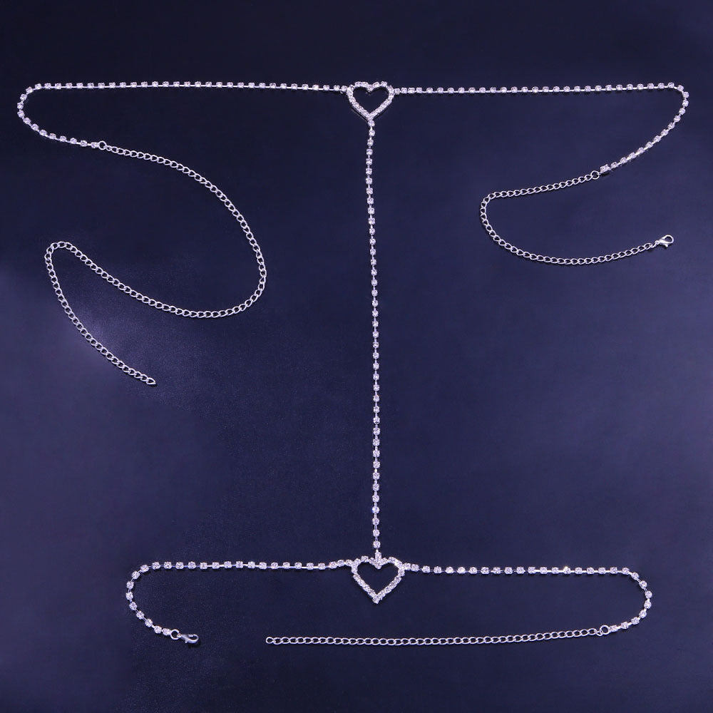 Heart Rhinestone Leg Wrap Leg Chains Rave clothes,rave outfits,edc ...