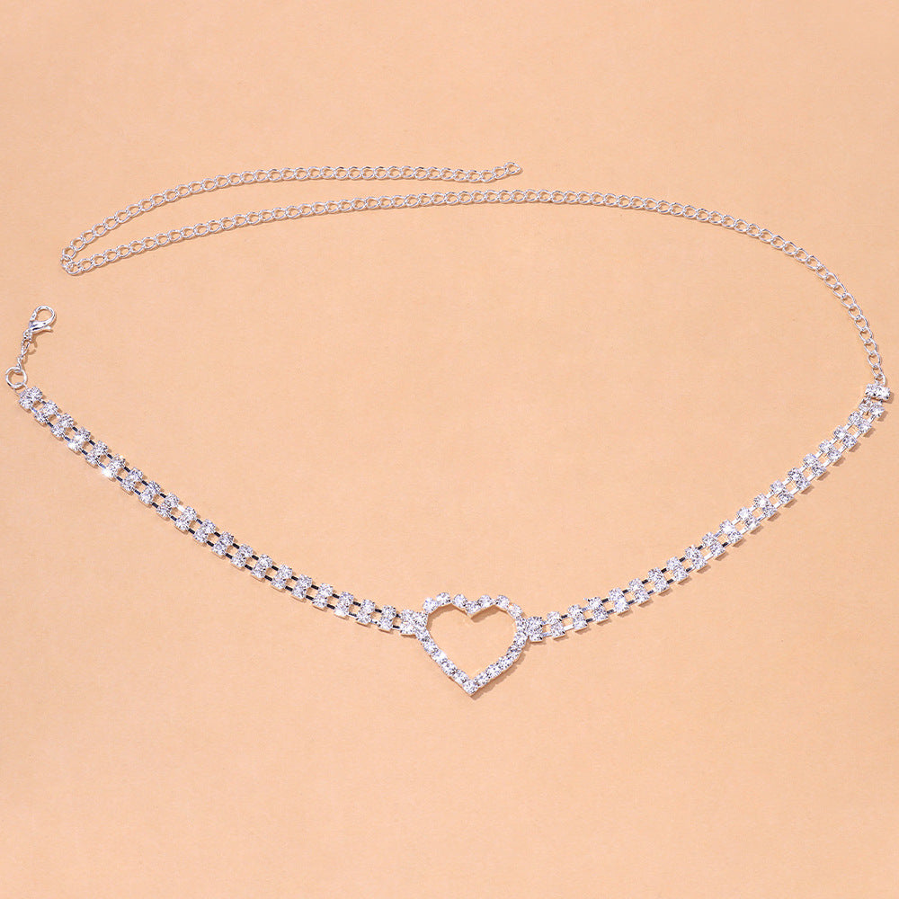 Heart Silver Rhinestone Leg Wrap Rave clothes,rave outfits,edc – THE ...