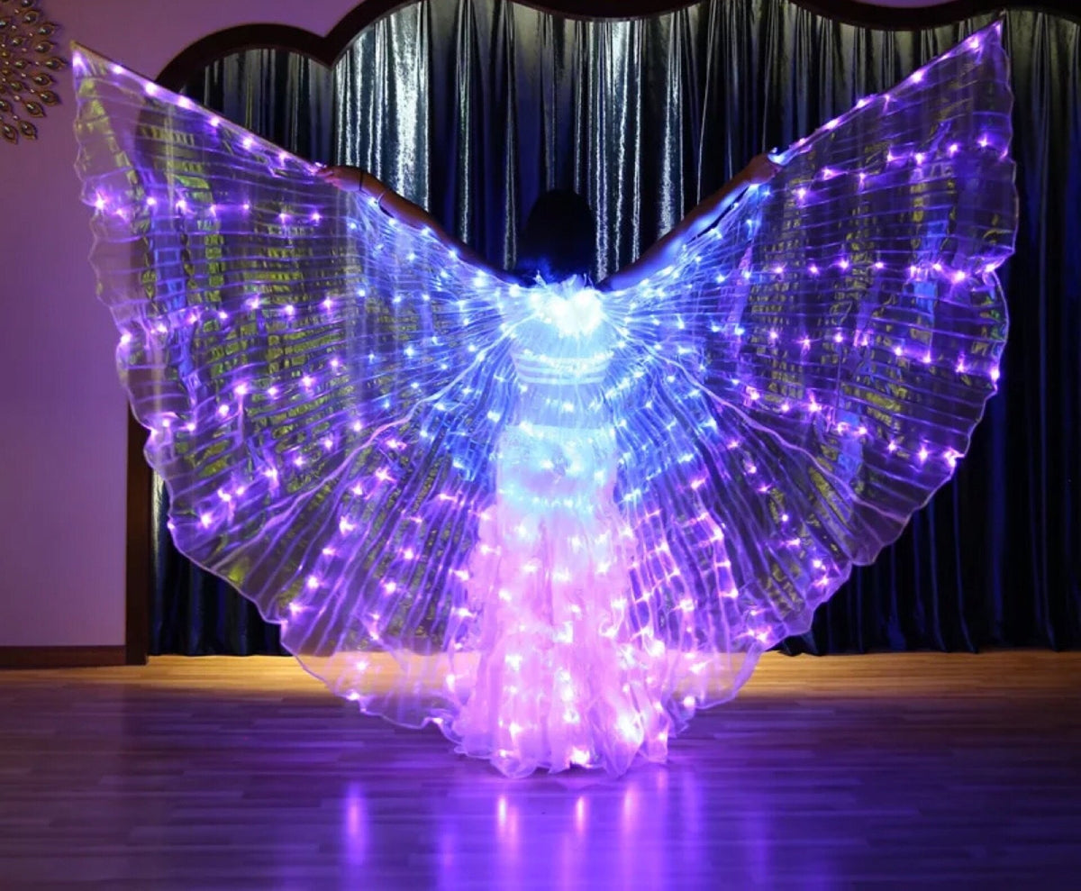 Cotton Clouds Rainbow FLASH LED Butterfly Wings (300 Lights, Batteries ...